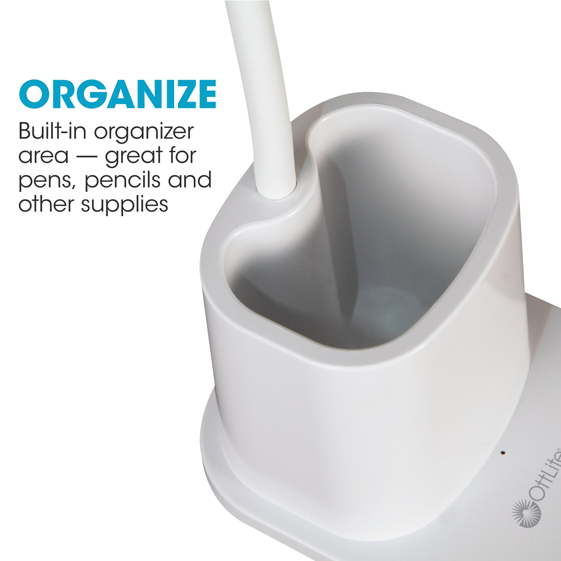 OttLite Organizer LED Desk Lamp with Wireless Charging Pad