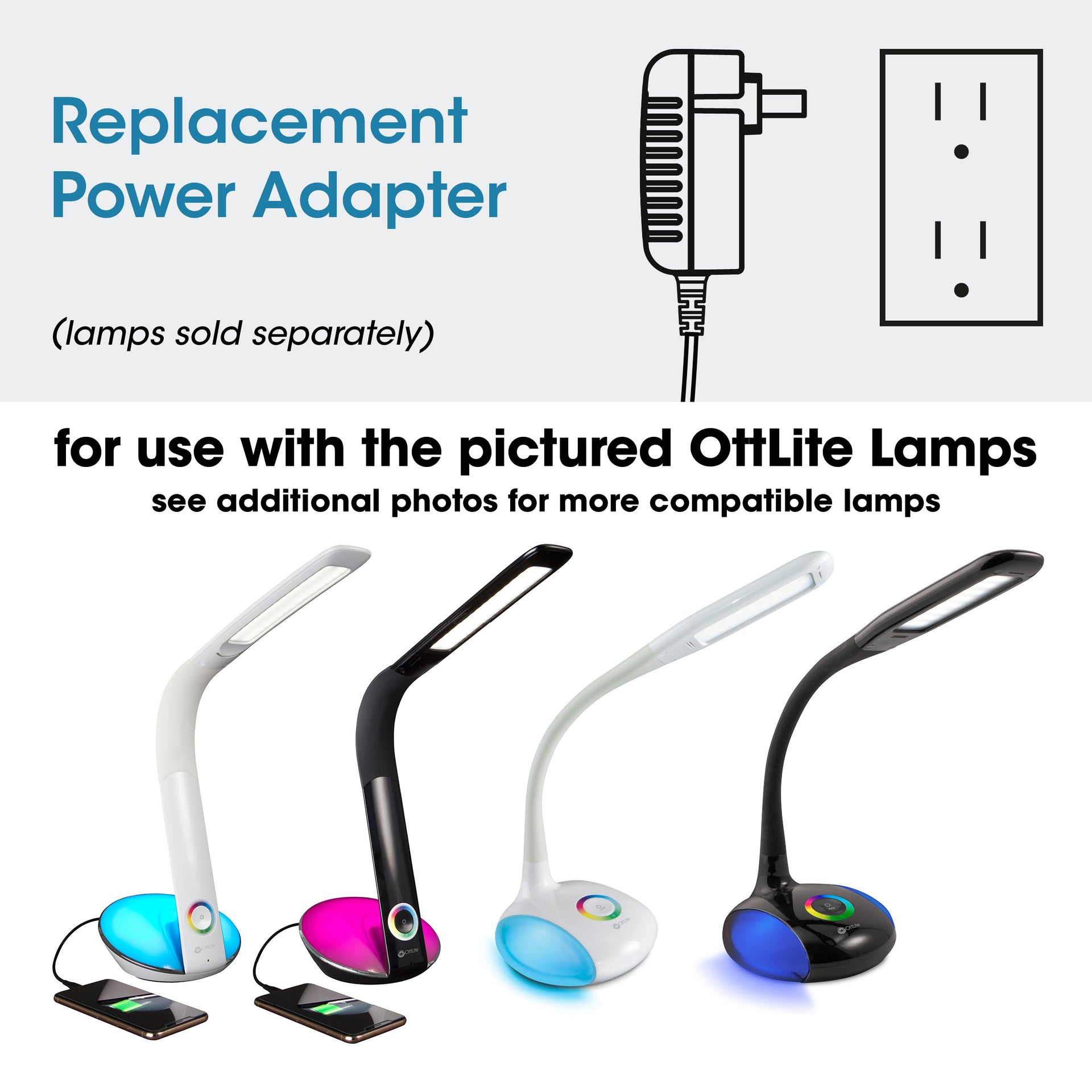 Adapter for Various OttLite Lamps