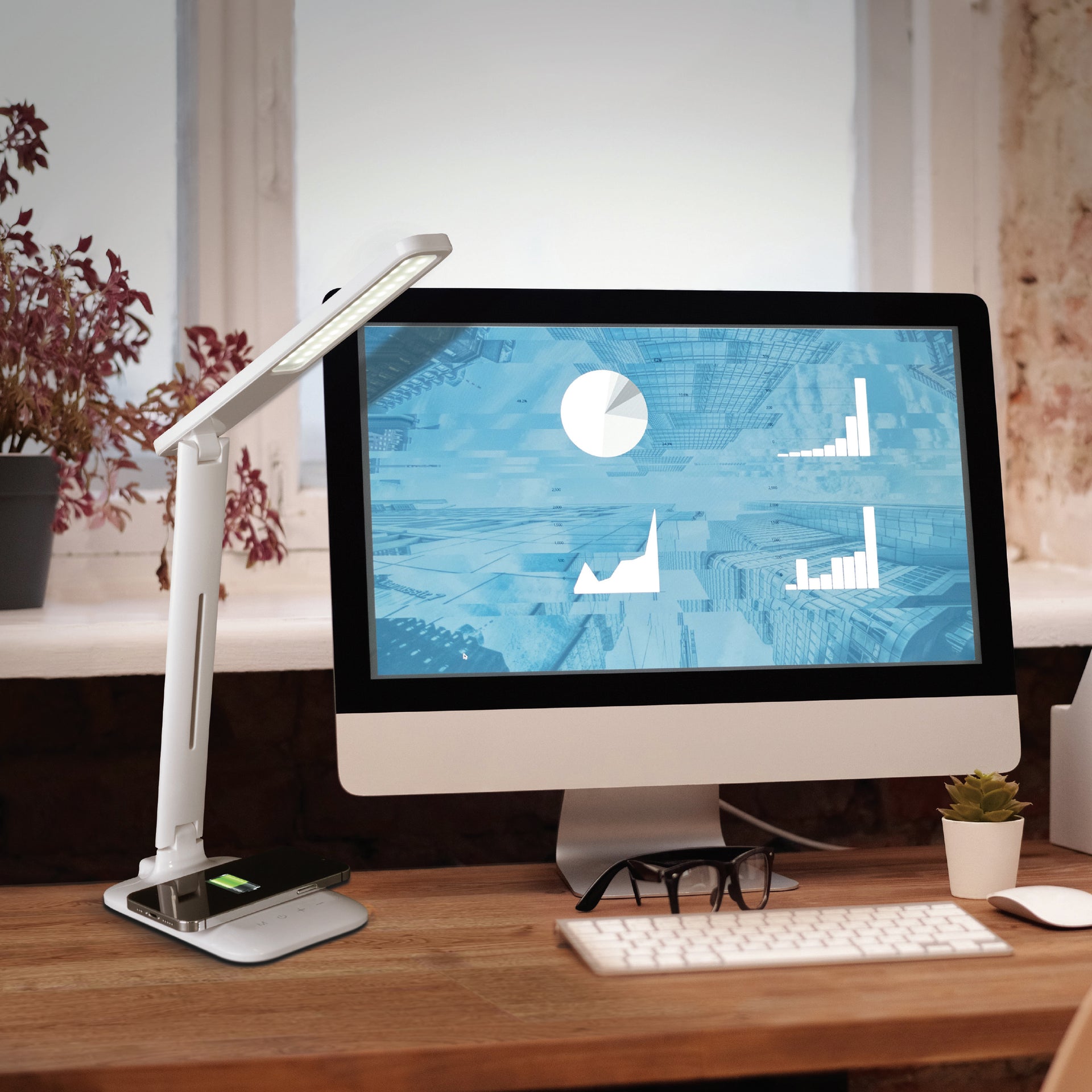 OttLite Wellness Series | Charge Up LED Desk Lamp with Wireless Charging
