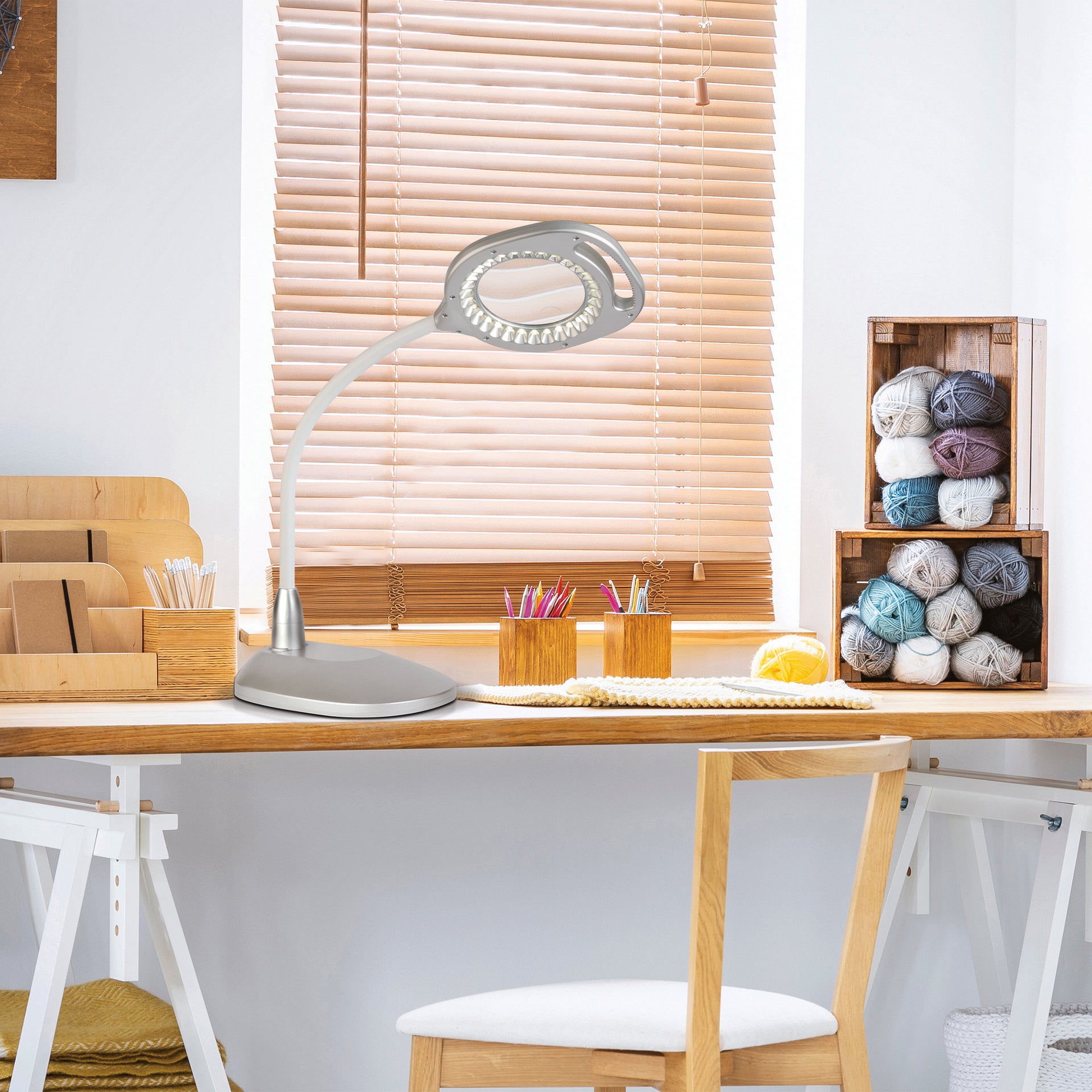 2-in-1 LED Magnifier Floor and Table Light