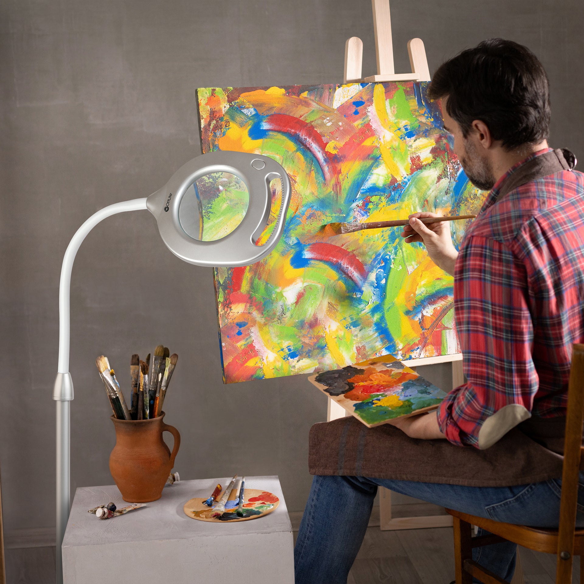 2-in-1 LED Magnifier Floor and Table Light