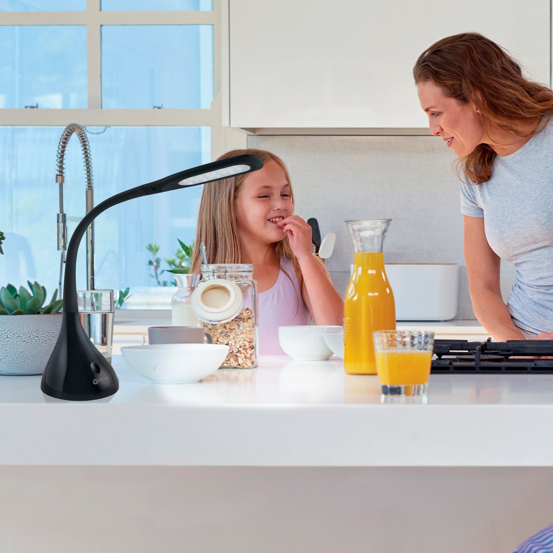 OttLite Wellness Series | Curve LED Desk Lamp with 4 Brightness Settings