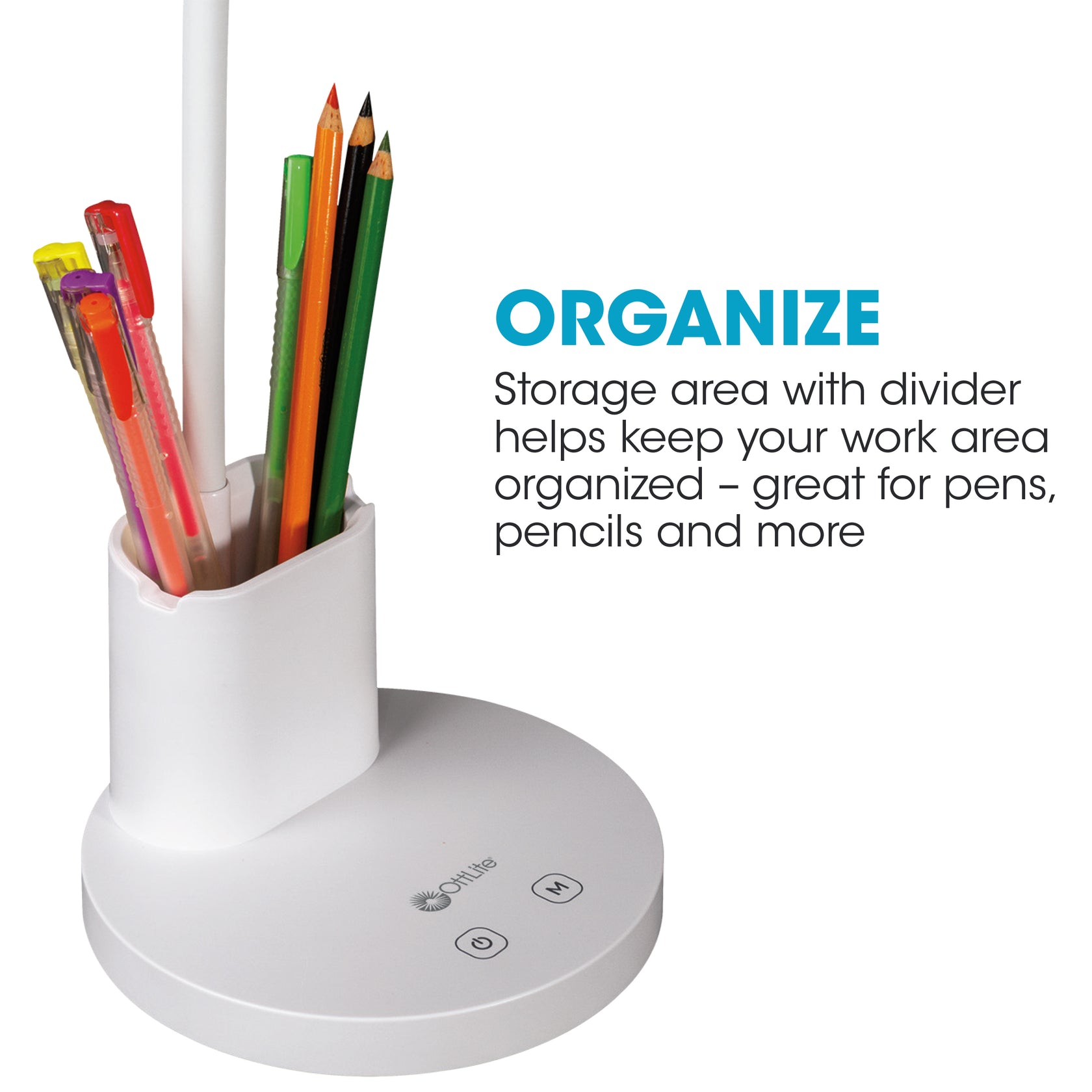 OttLite - Rechargeable LED Desk Lamp with Phone Holder