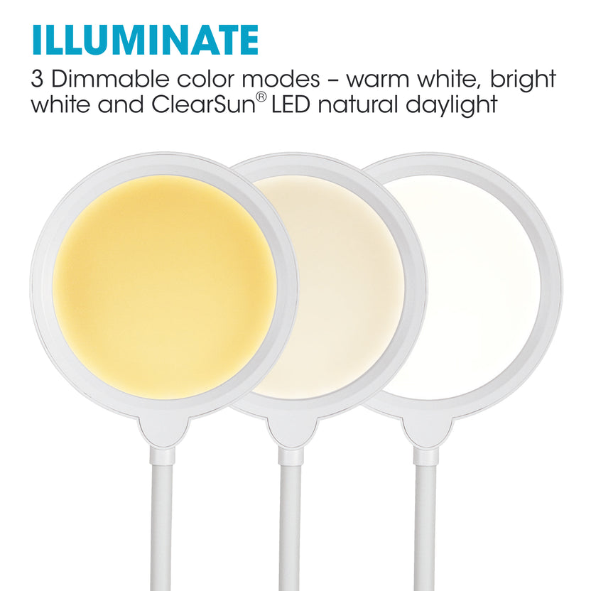 OttLite - Rechargeable LED Desk Lamp with Phone Holder