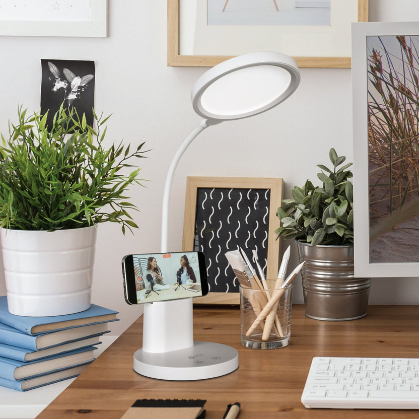 OttLite - Rechargeable LED Desk Lamp with Phone Holder