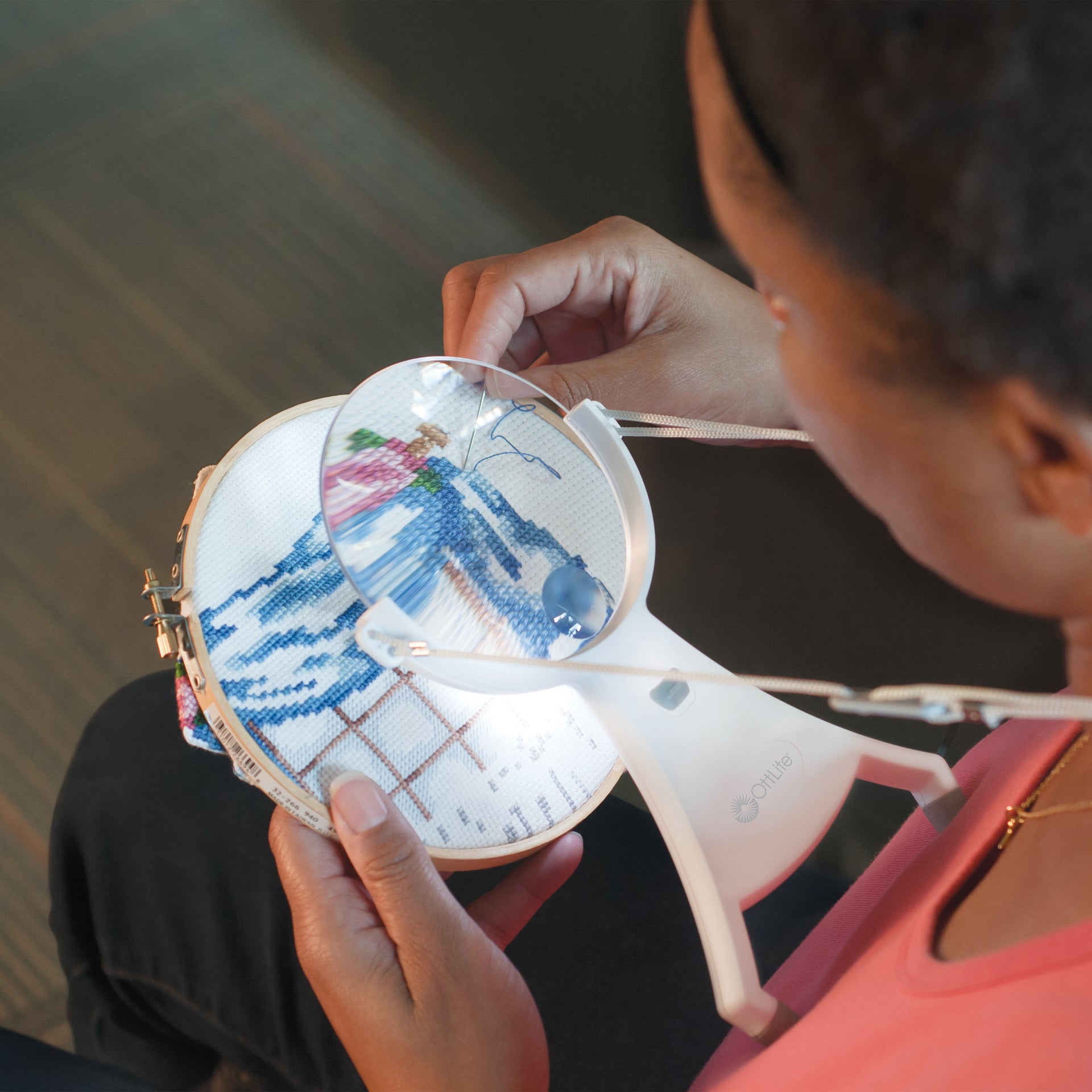 OttLite 4-inch Hands-Free LED Magnifier Light | Lighted Magnifier