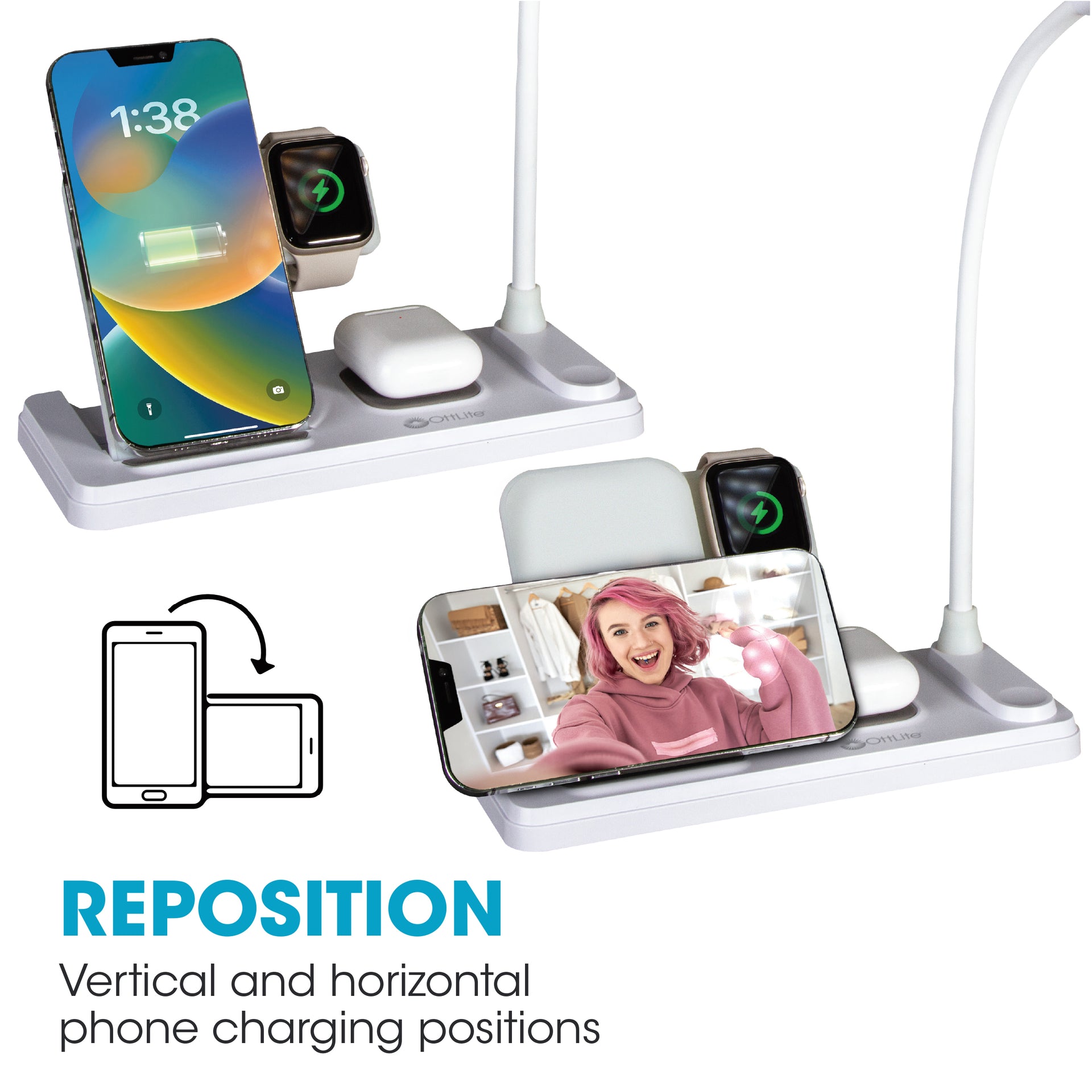 LED Desk Light with Multi-Device Charging Station